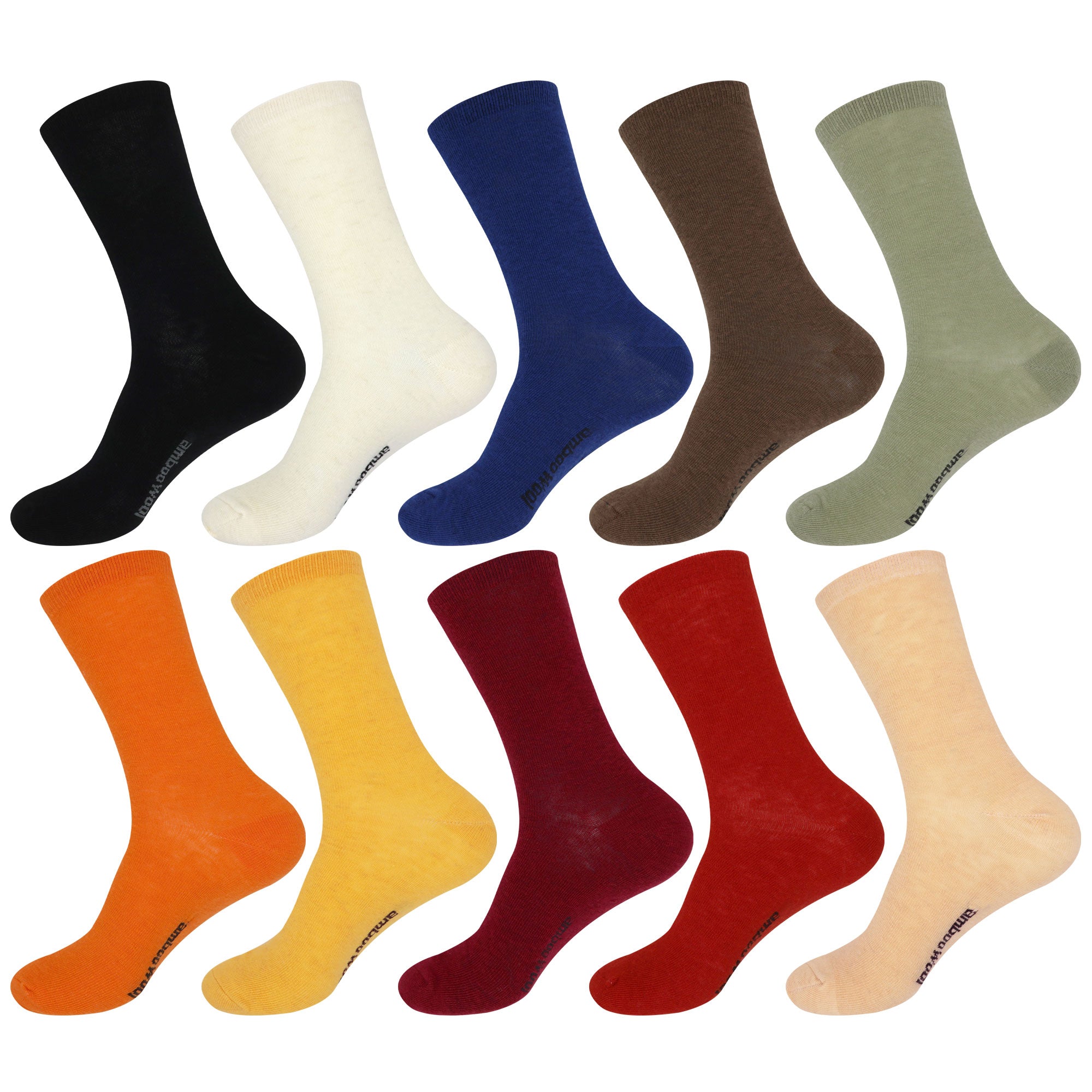 Unisex Bamboo Rayon Wool Blend Athletic Crew Socks