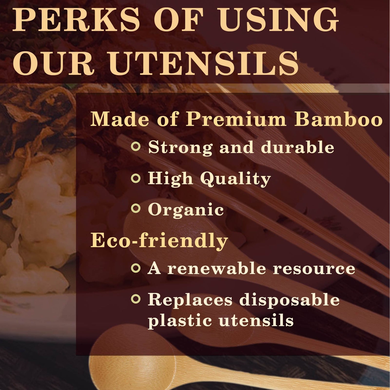 Premium Quality Bamboo Utensil Sets - Forks, Knife, and Spoon