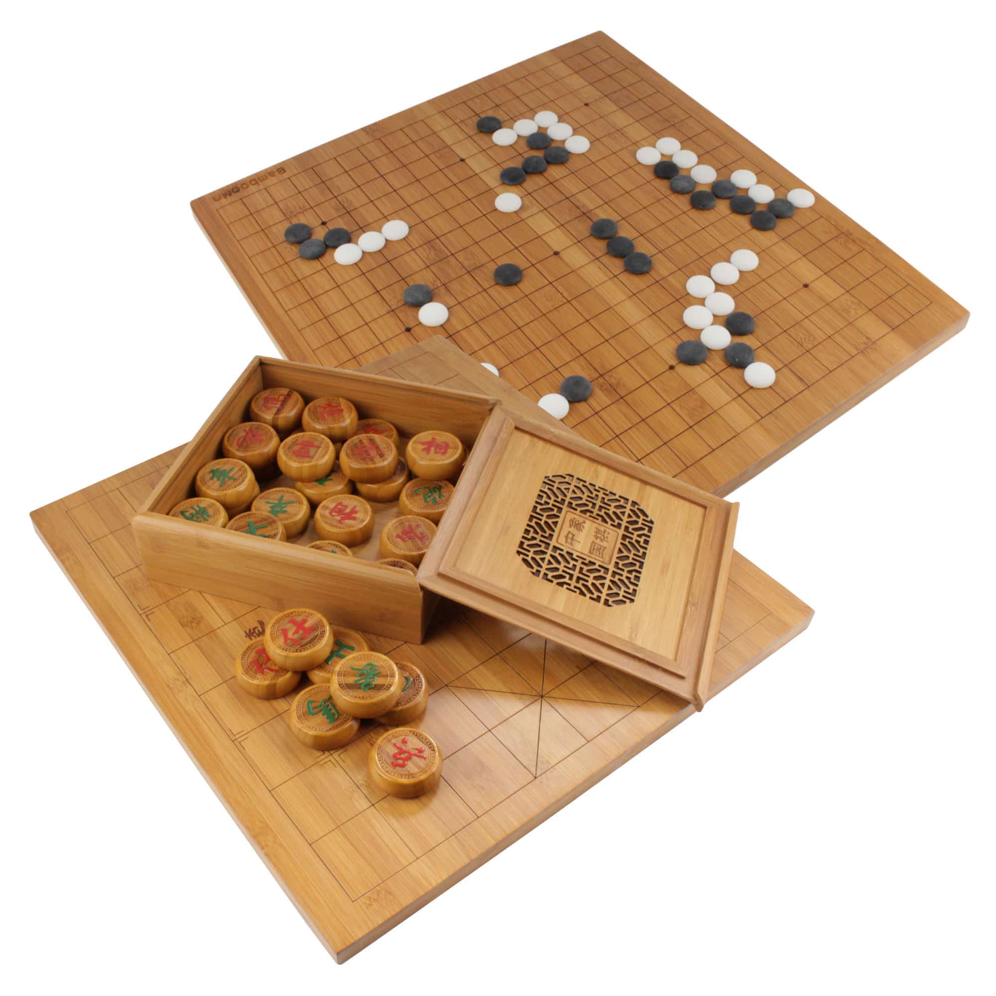 Chinese Chess and Go Reversible Game Board