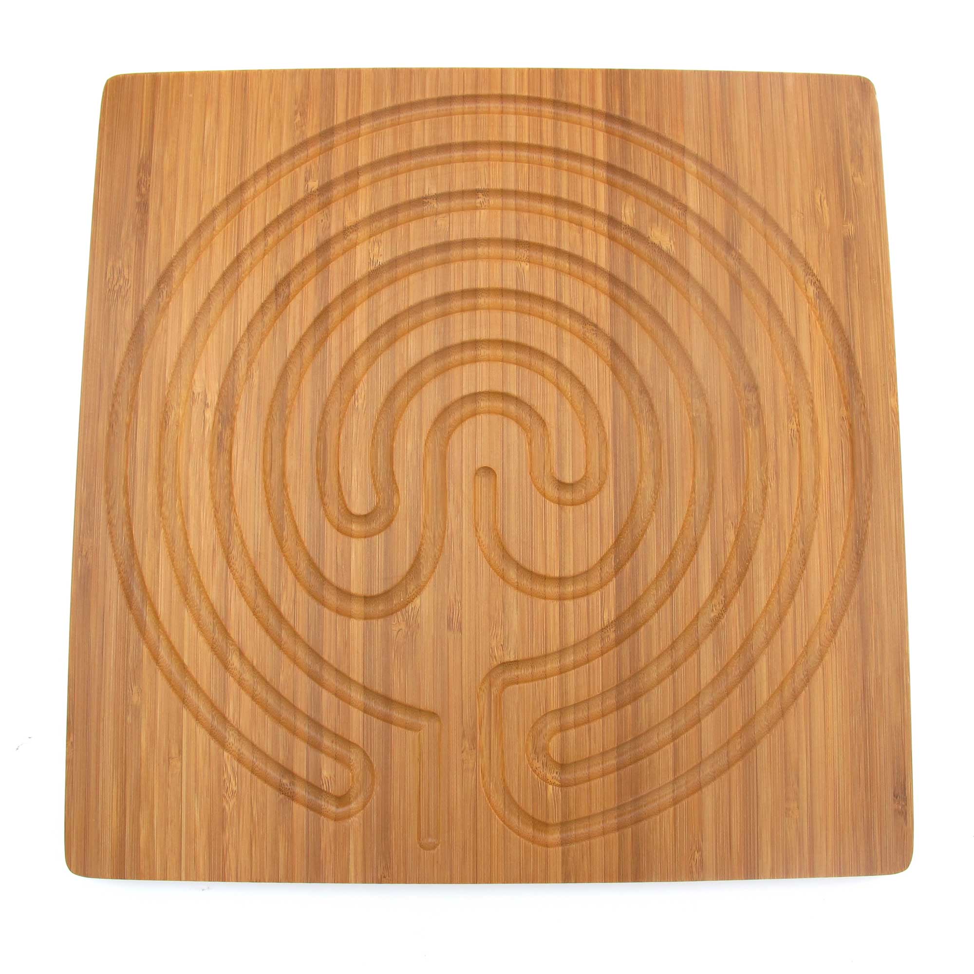 Square Bamboo Finger Labyrinth 12.5" x 12.5" - 7 Circuit Cretan Style