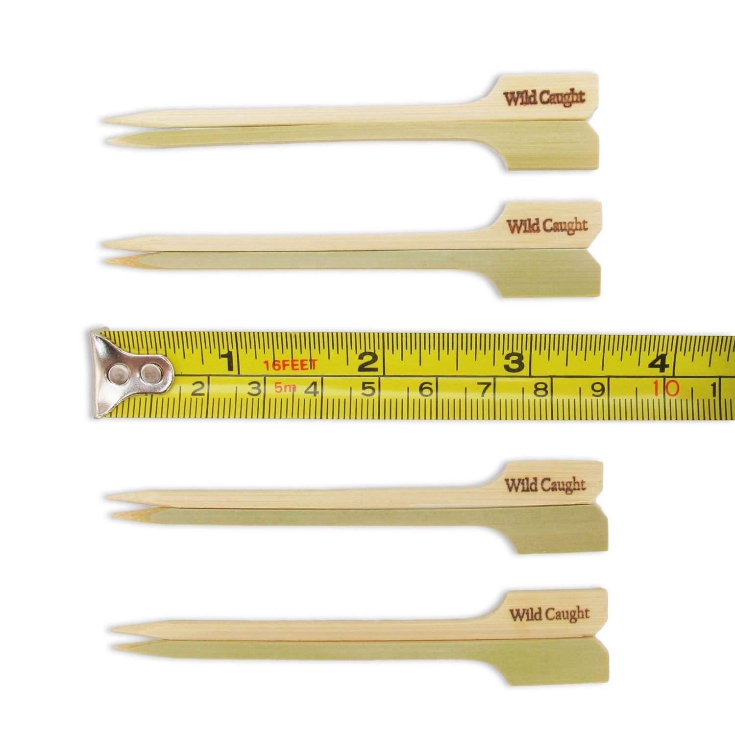 Wild Caught Food Marking Marker Bamboo Paddle Picks Skewers